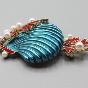 Jewelry | Jewelry Pin Brooch Pendant Shell Water Coral Reef Gold Tone ...